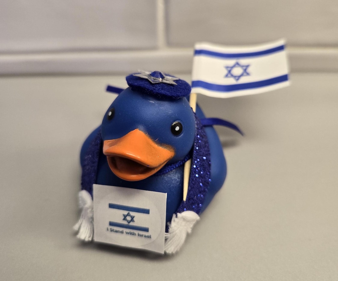 I Stand With Israel Blue Rubber Ducky Duckie Decorated With Israeli ...
