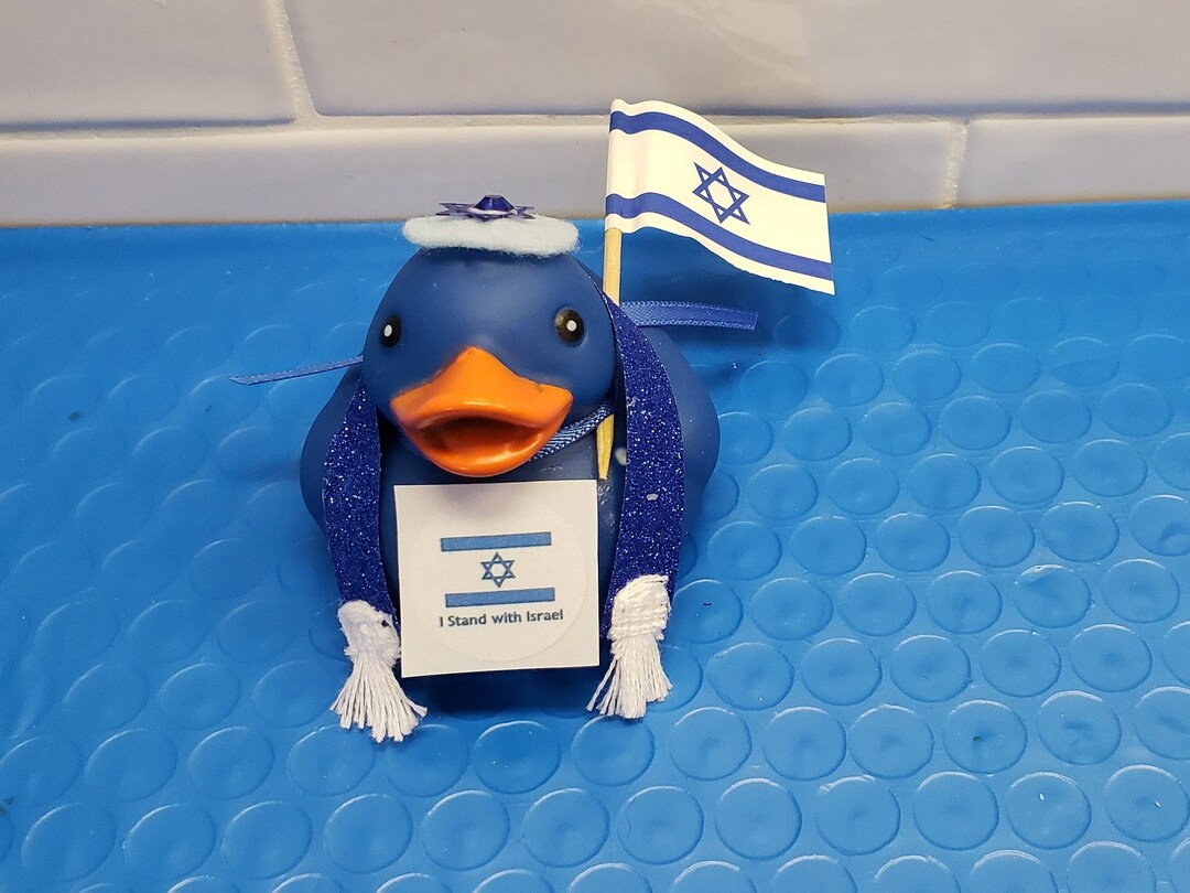 I Stand With Israel Blue Rubber Ducky Duckie Decorated With Israeli ...