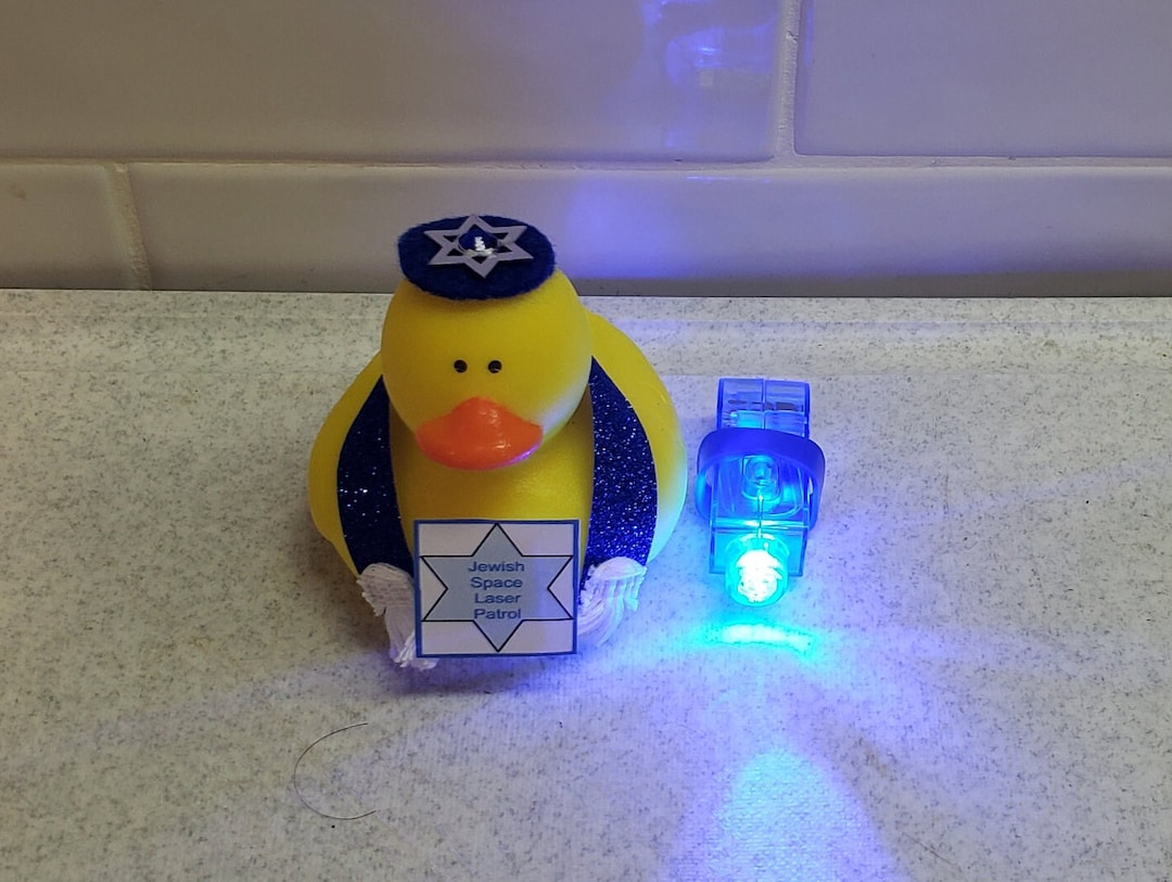 Secret Jewish Space Laser Patrol Rubber Duckie Mascot Duck Yellow With ...