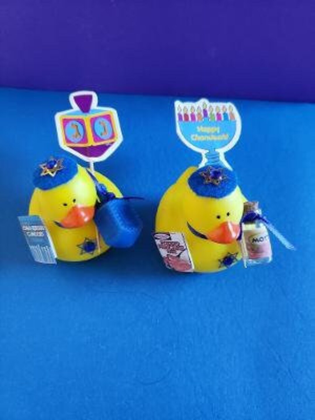 Hanukkah Yellow Rubber Duckies Ducks Embellished With Dreidels Apple ...