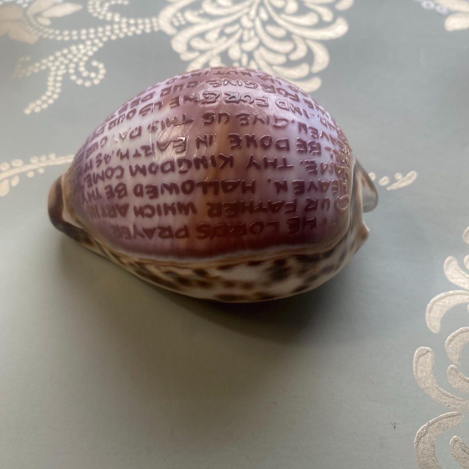 Vintage Seashell With the Lords Prayer Embossed. 3.5 X 2.5 Inches. A ...