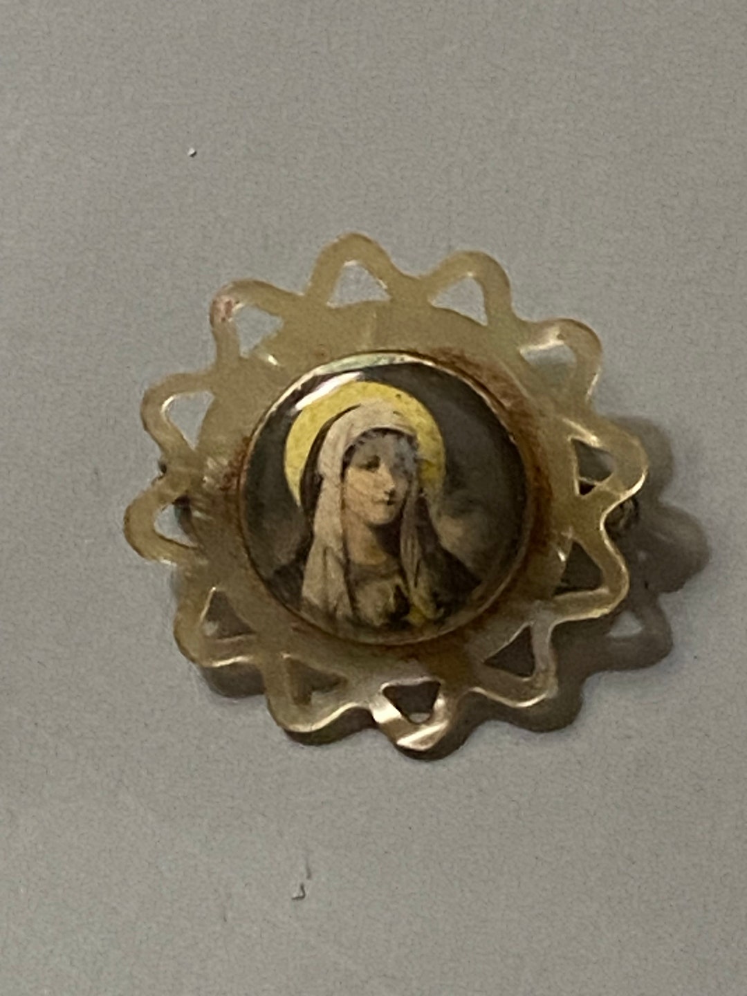 Unique Vintage Celluloid Mary Pin. - Etsy