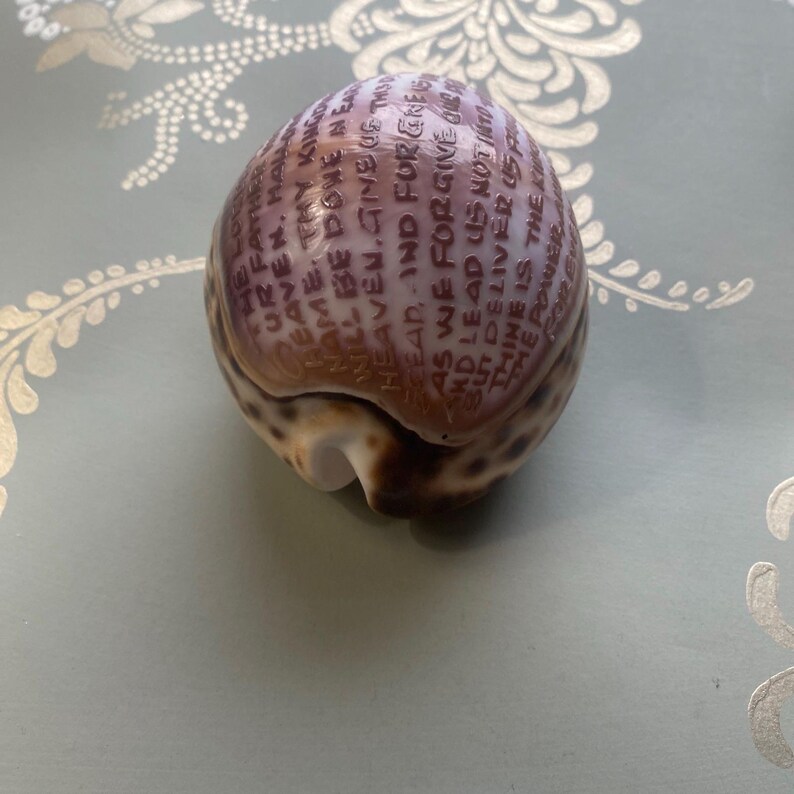 Vintage Seashell With the Lords Prayer Embossed. 3.5 X 2.5 Inches. A ...