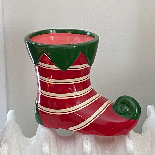 Vintage Ceramic Elf Boot - Etsy