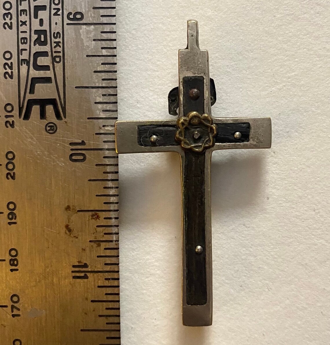 1880s Pectoral Crucifix With Ebony Inlay. Made of French Silver. at 2 1 ...