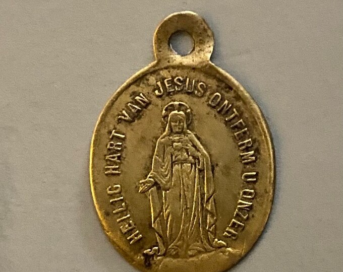 Antique Dutch Catholic Mary Medal. Very Pretty Embossed Images of Mary ...
