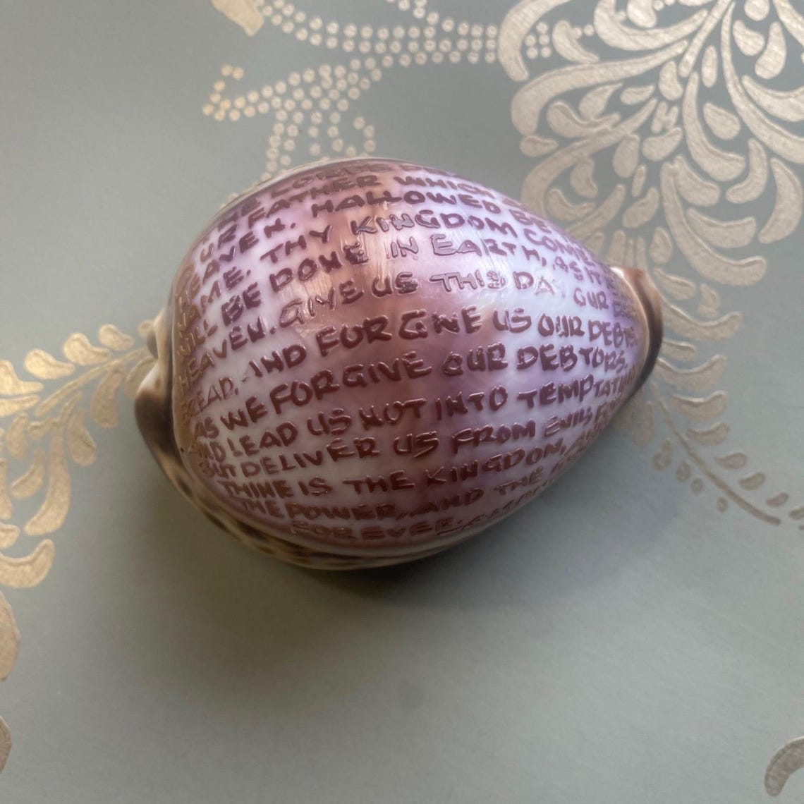Vintage Seashell With the Lords Prayer Embossed. 3.5 X 2.5 Inches. A ...
