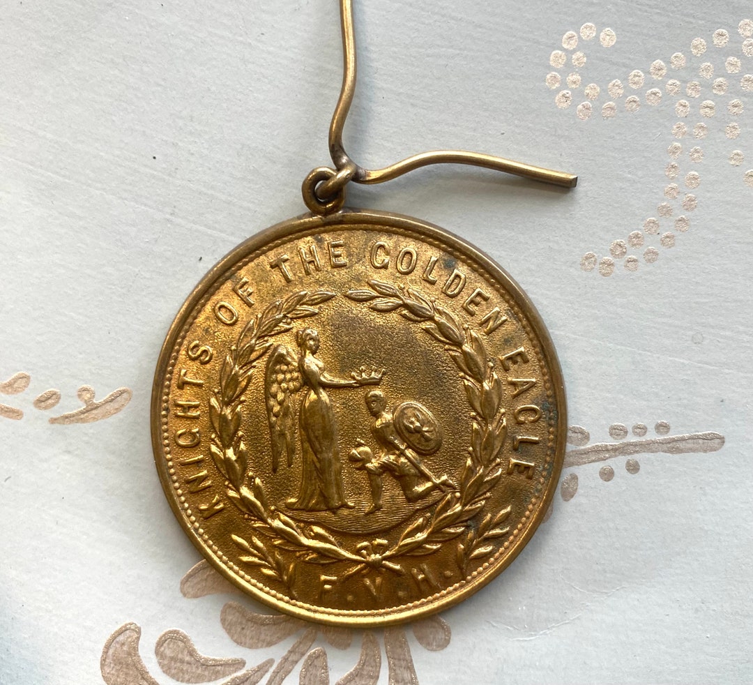 Large Antique Knights of the Golden Eagle Medallion. A Secret Order ...