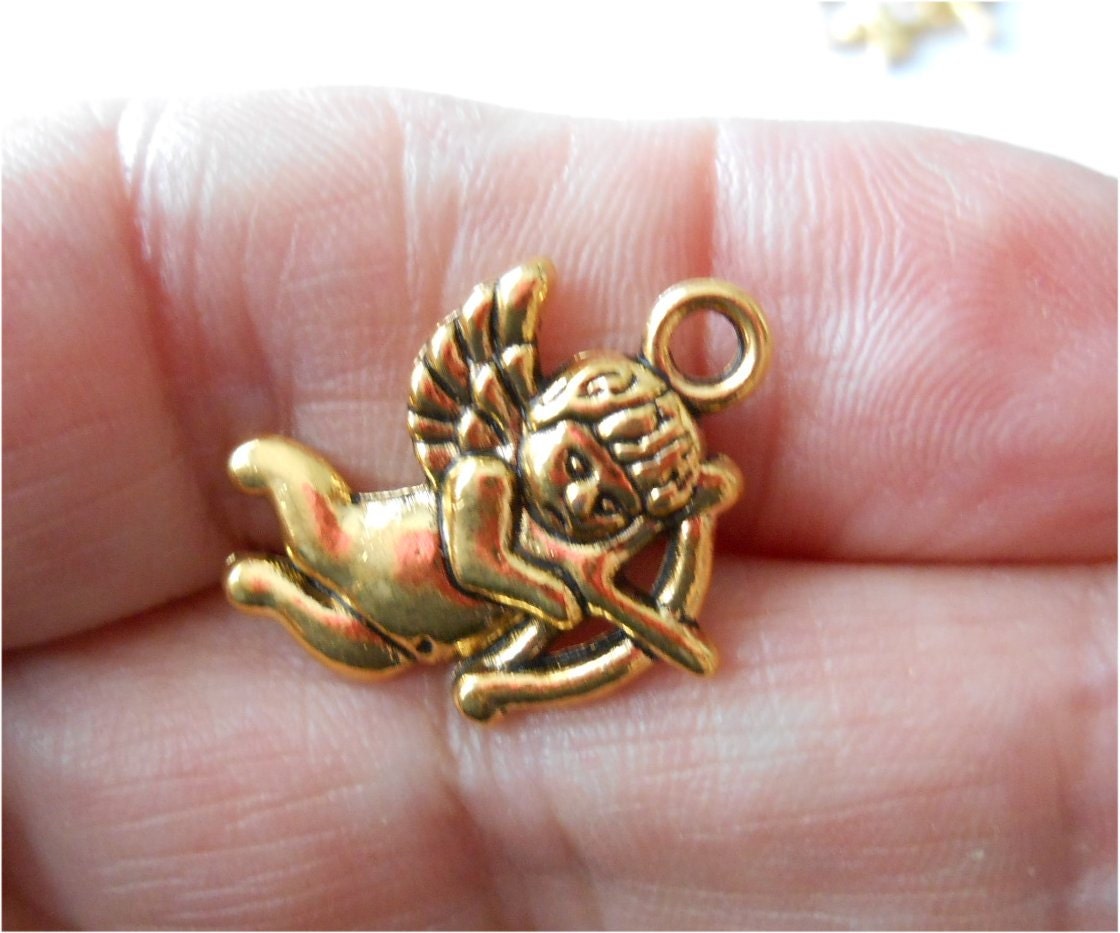 Set of 3 Gold Cherubs Charms Pendant Jewelry Supplies/crafts - Etsy