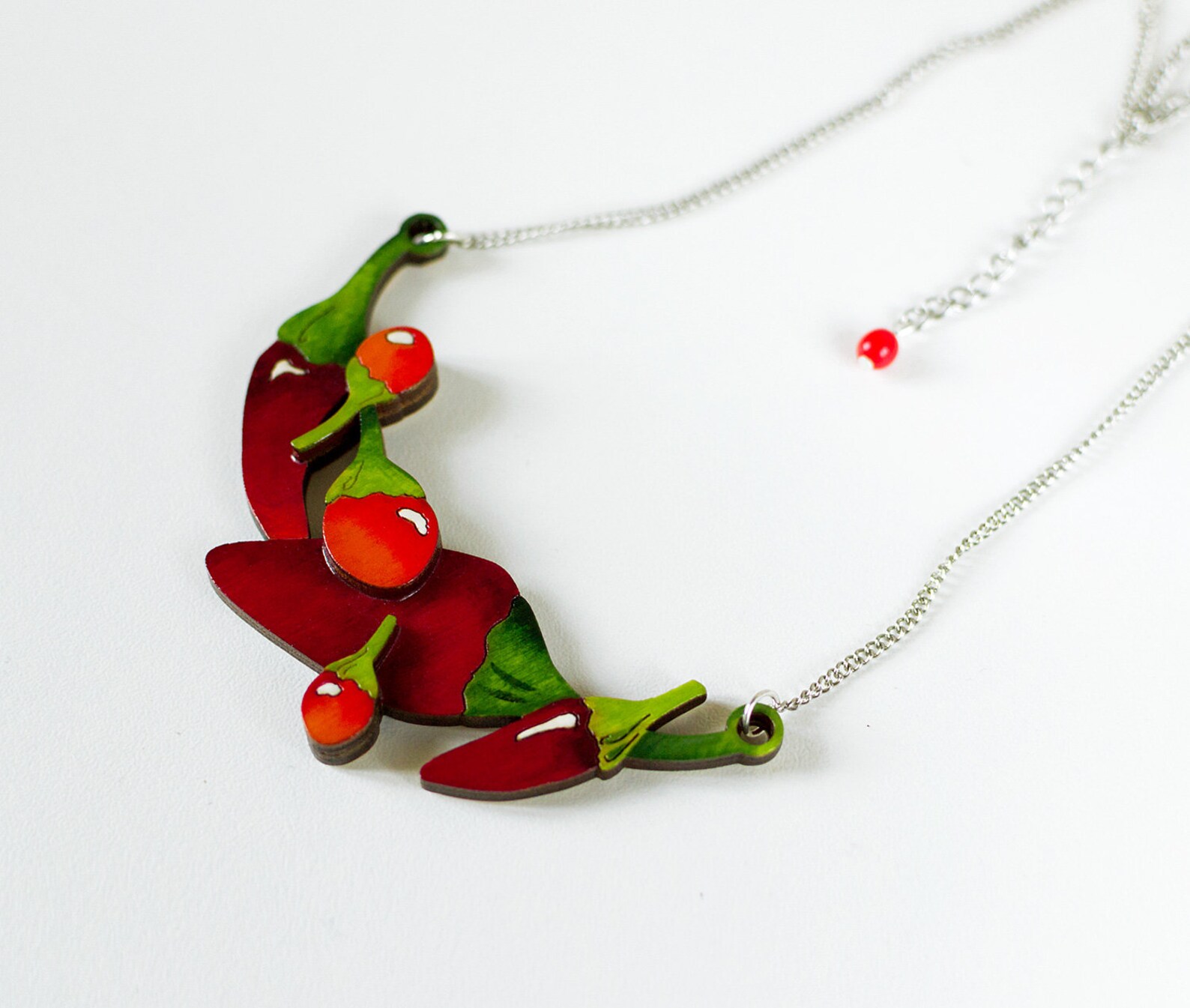 Chili Peppers Necklace Wooden Jewelry Mother's Day Gift - Etsy