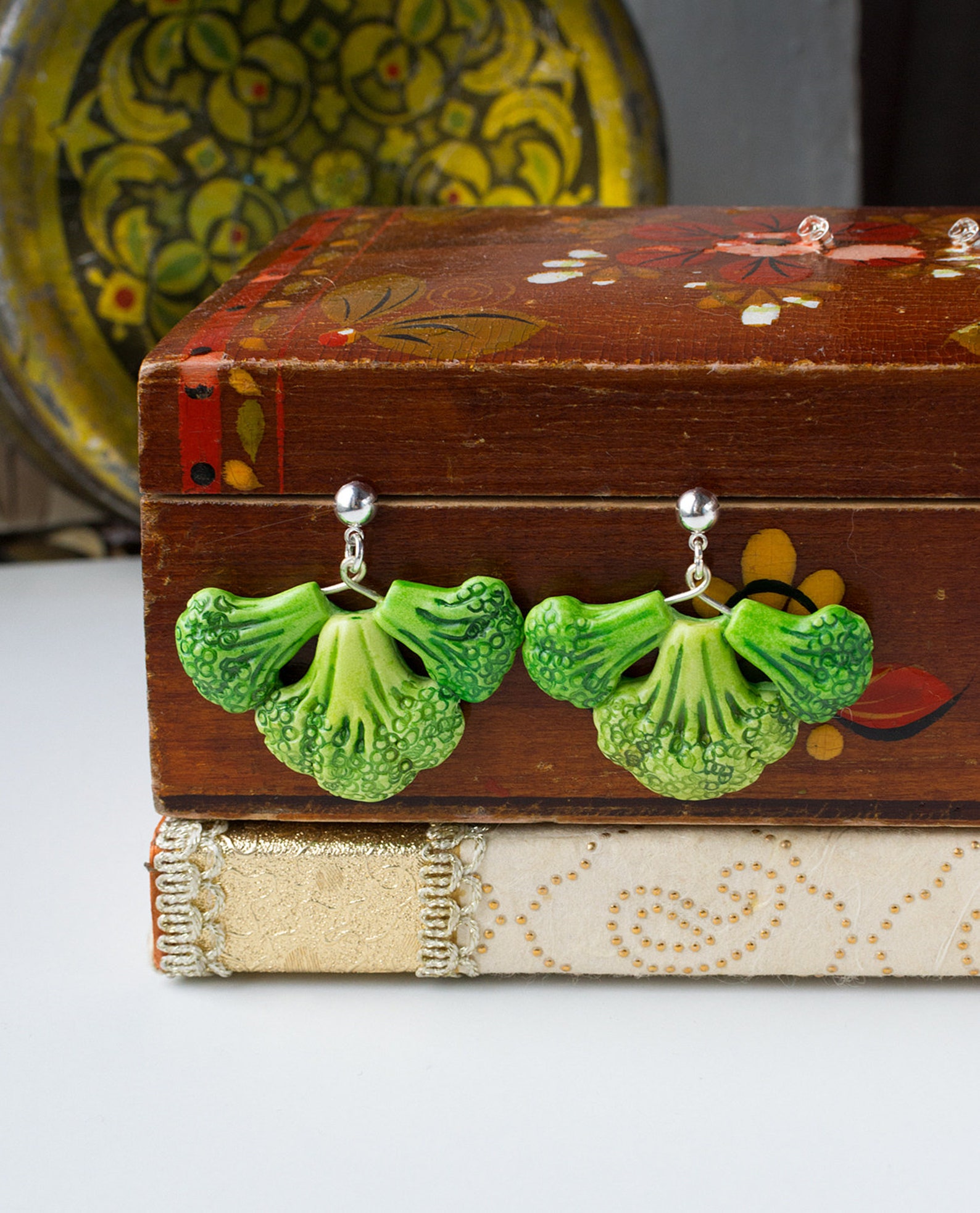 Broccoli Earrings Vegetables Funny Vegetarian Farmhouse | Etsy