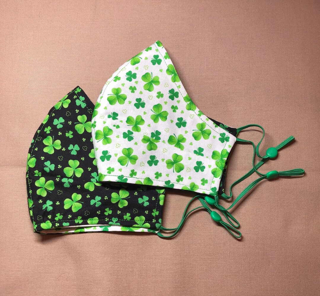 Reversible Shamrock Face Mask - St. Patricks Day - Etsy