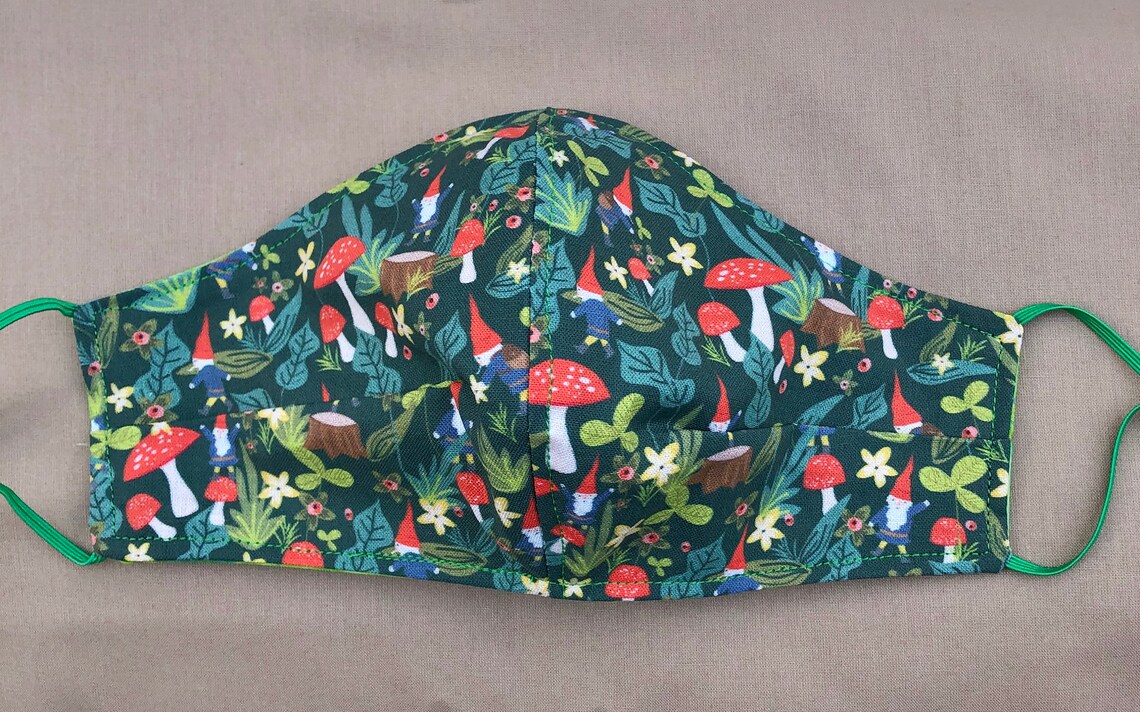 Gnomes and Mushrooms Face Mask - Etsy