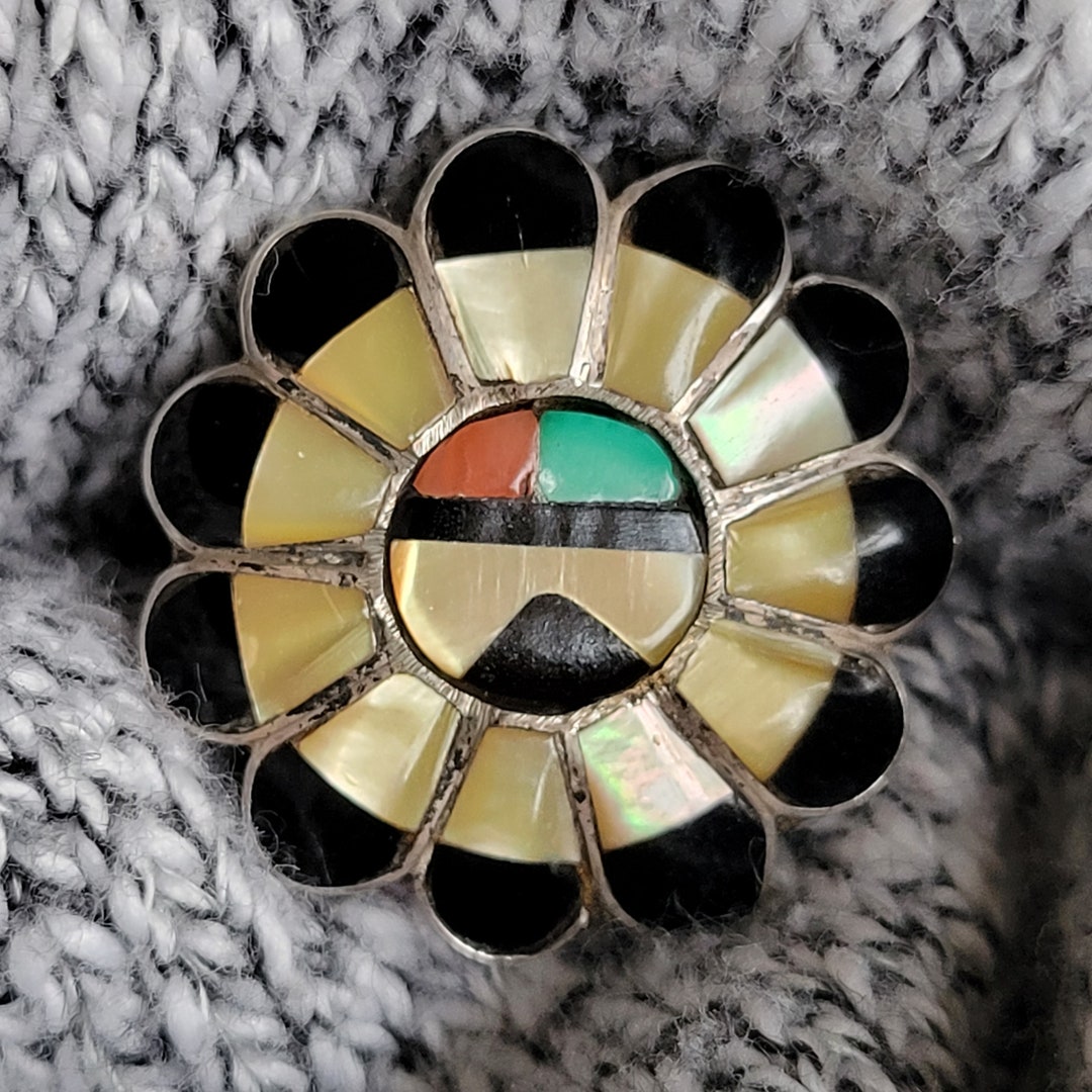 Native American Zuni Sun Face Sterling Ring Sz 6.5 - Etsy