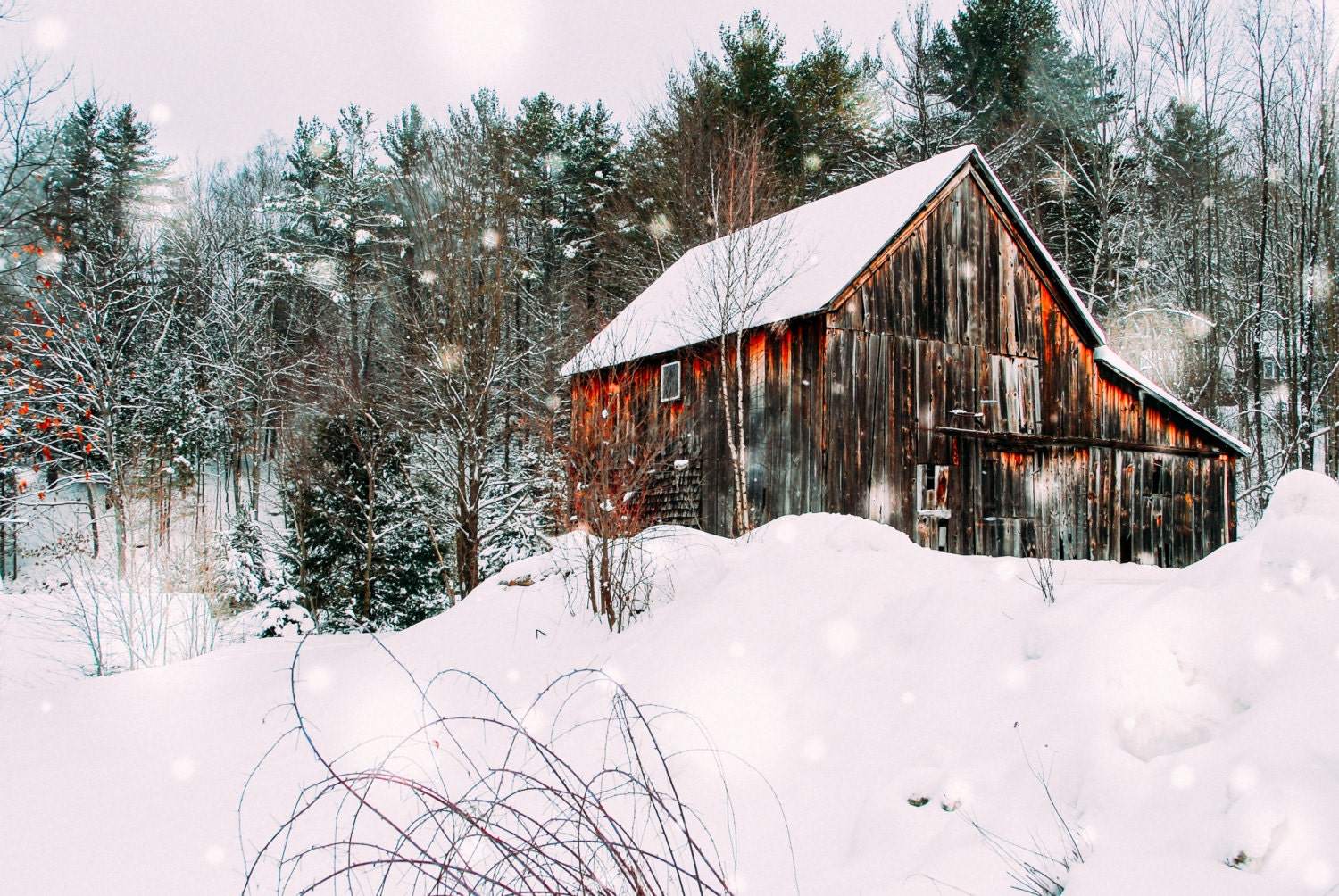 The Old Brown Barn - Christmas Scenery , Old Barn, Winter , Snow ...