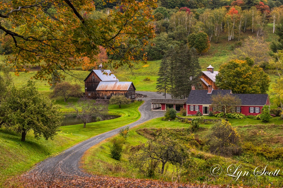A Vermont Scene From Woodstock - Nature Photography, Landscape, Red ...