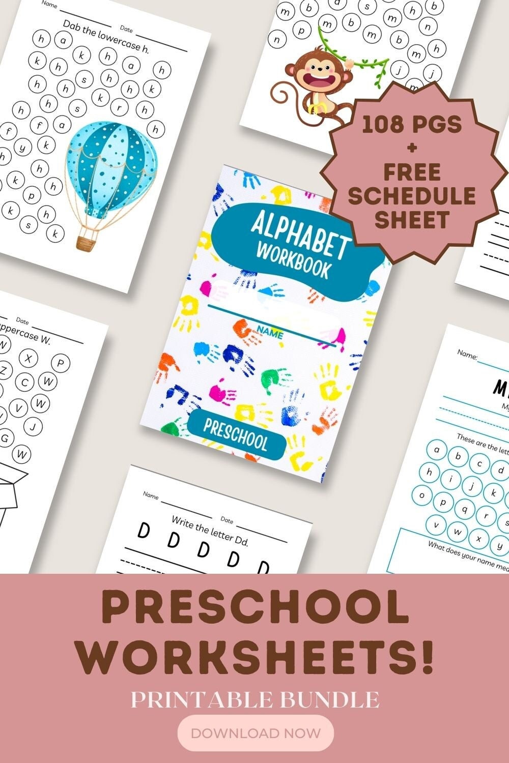 Preschool Workbook DIGITAL Alphabet Learning Toddlers Educational Fun ...