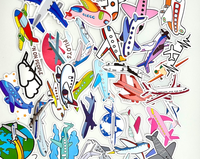 10+ Airplane Waterproof Vinyl Sticker Aviation Fun for Kid Cartoon ...