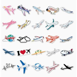 10+ Airplane Waterproof Vinyl Sticker Aviation Fun for Kid Cartoon ...