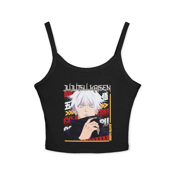 Black Anime Crop Top - Etsy