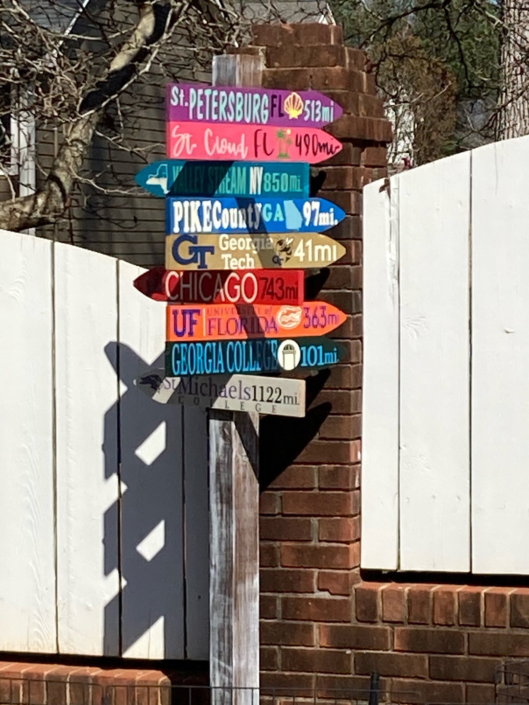 SET OF 10 Large Directional Wood Arrow Signs, Custom Mile Marker Stake ...