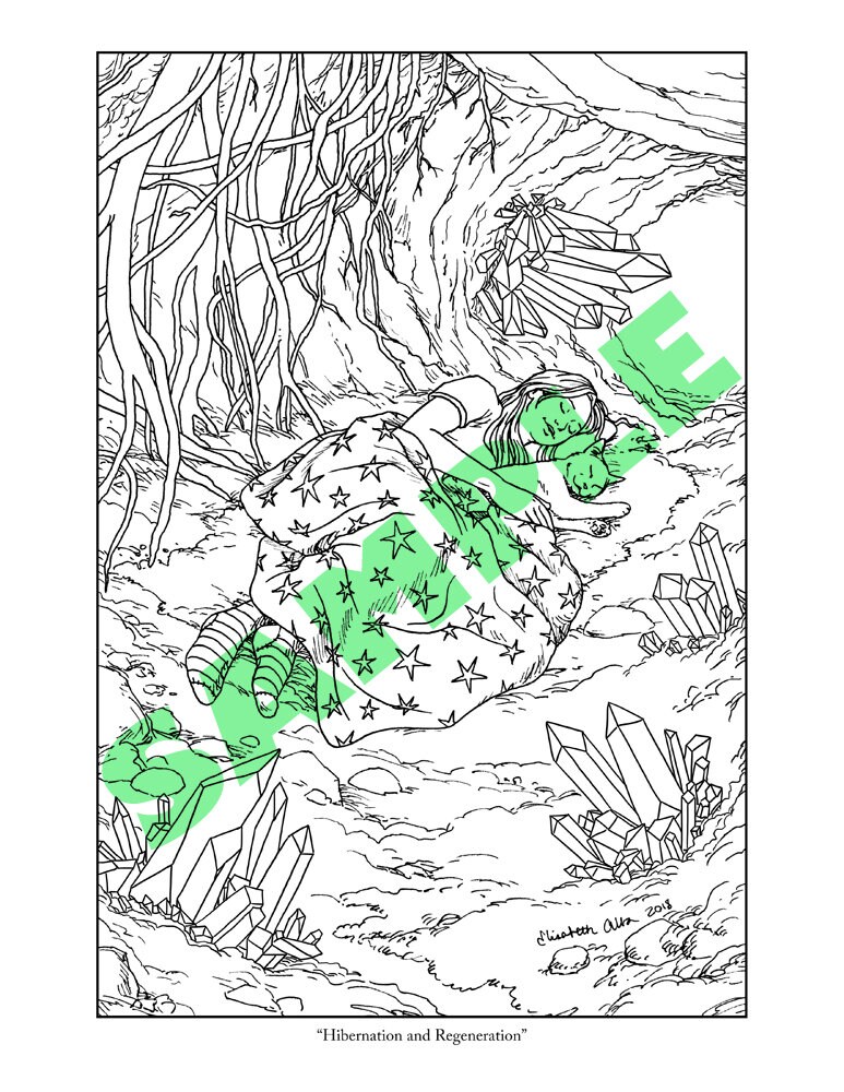 Coloring Book Pages - Everyday Witch Oracle Earth Suit - Printable Pack ...