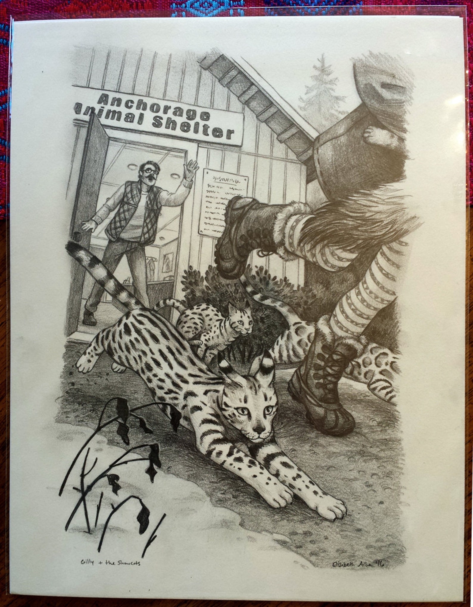 Original Drawing Gilly and the Snowcats the Cats Escape - Etsy