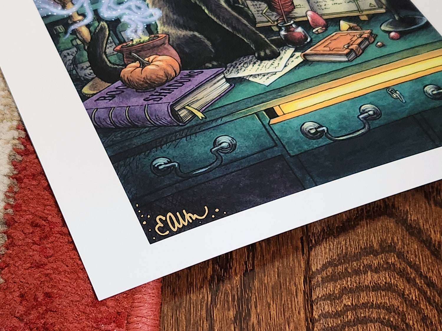 Halloween Black Cat Witch's Familiar 8x10 or 11x14 Inch Print - Etsy