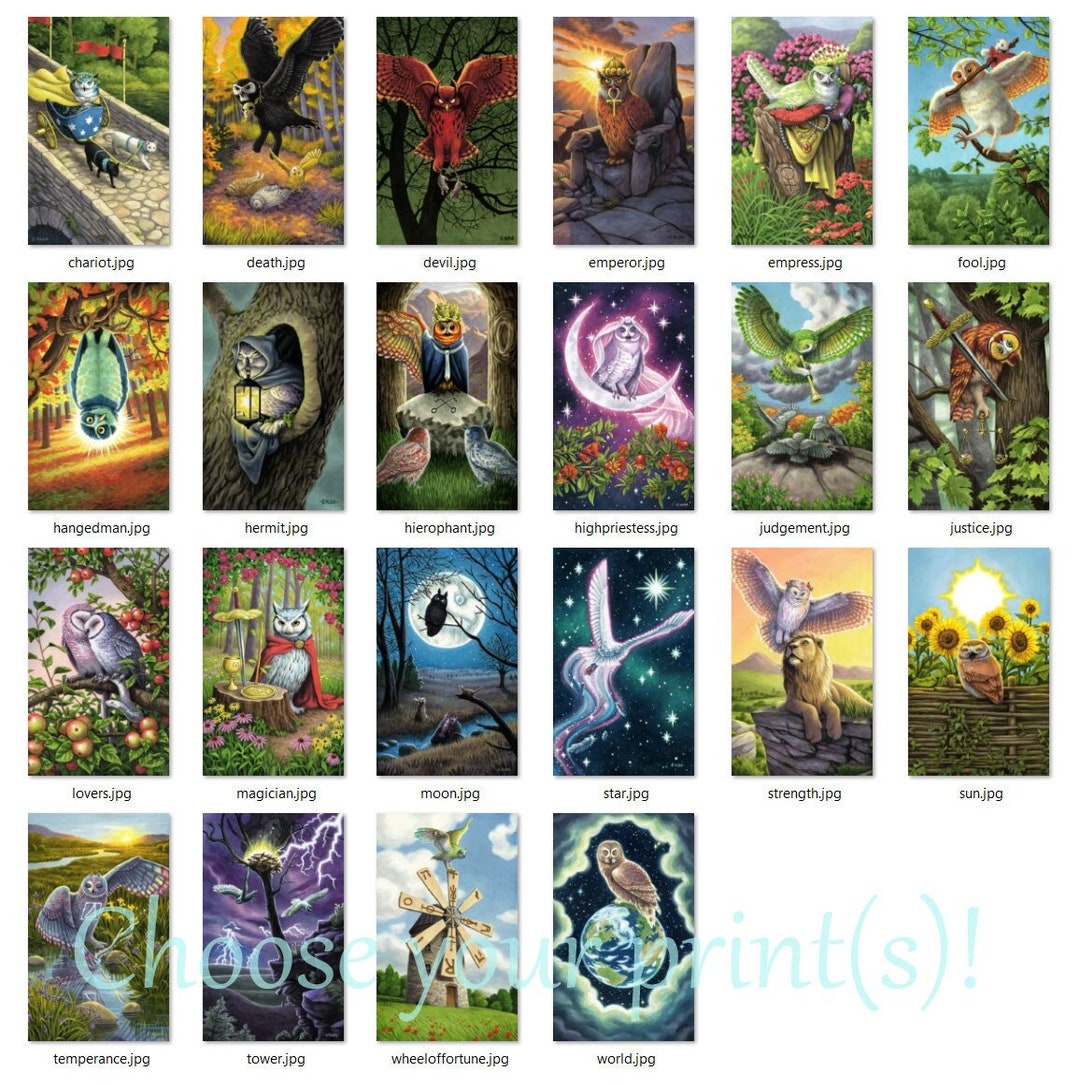 Prints - Tarot of the Owls - Choose From Major Arcana - Etsy