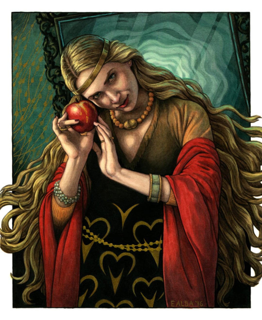 Poison Apple Evil Queen Illustration 8x10 - Etsy