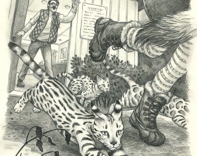 Original Drawing - Gilly and the Snowcats - the Cats Escape - Etsy