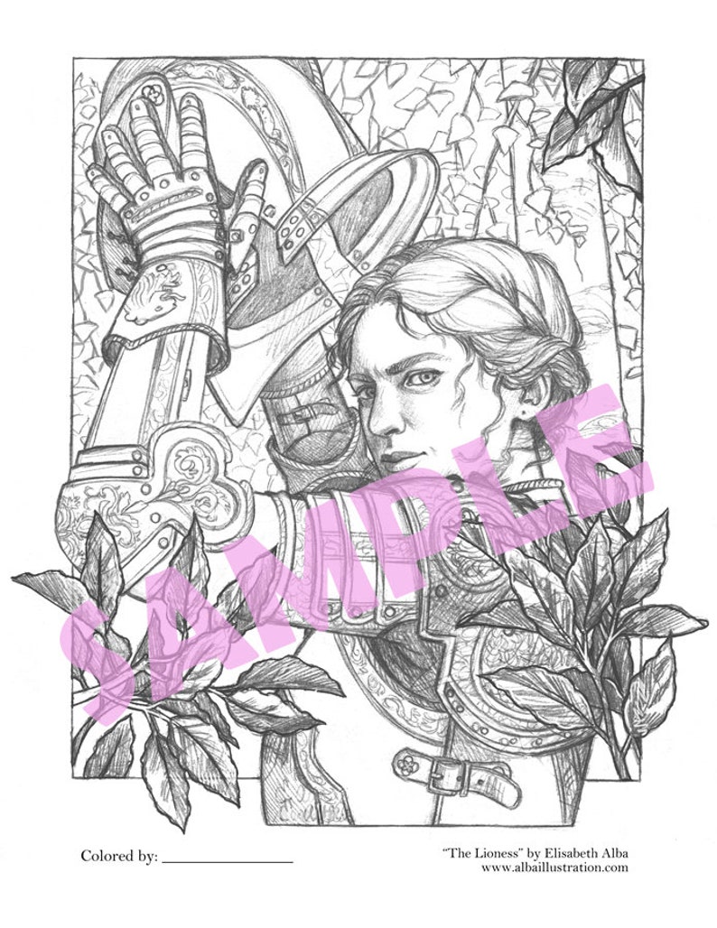 Coloring Book Page - Printable PDF Download - Alanna the Lioness Lady ...