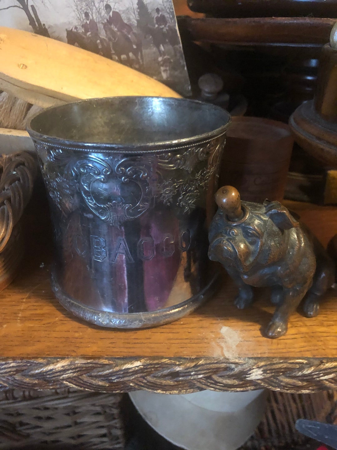 Fabulous Chippy Silver Plate Tobacco Container…the Barbour Silver ...