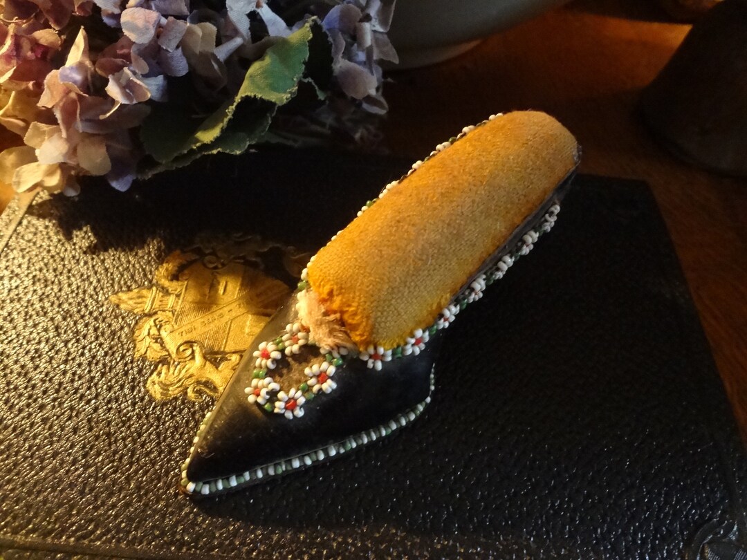 Victorian Hand Made Folk Art Leather Shoe Pin Cushion - Etsy