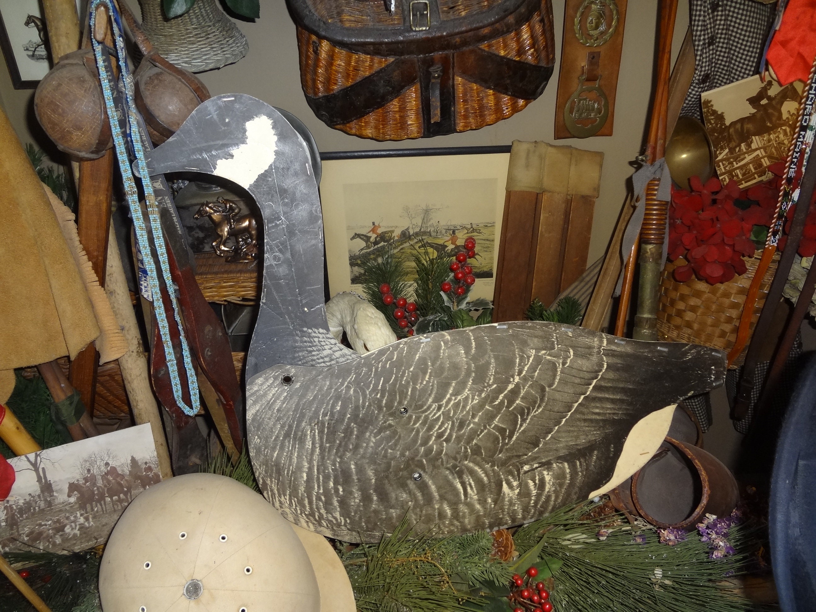 I LOVE GEESE! Barn Find Waxed Cardboard Goose Decoy With Metal Stand ...