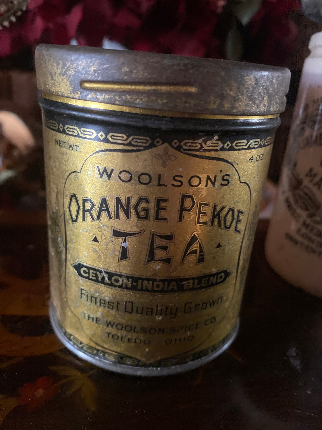 Vintage Woolsons Orange Peko Tea Tin - Etsy