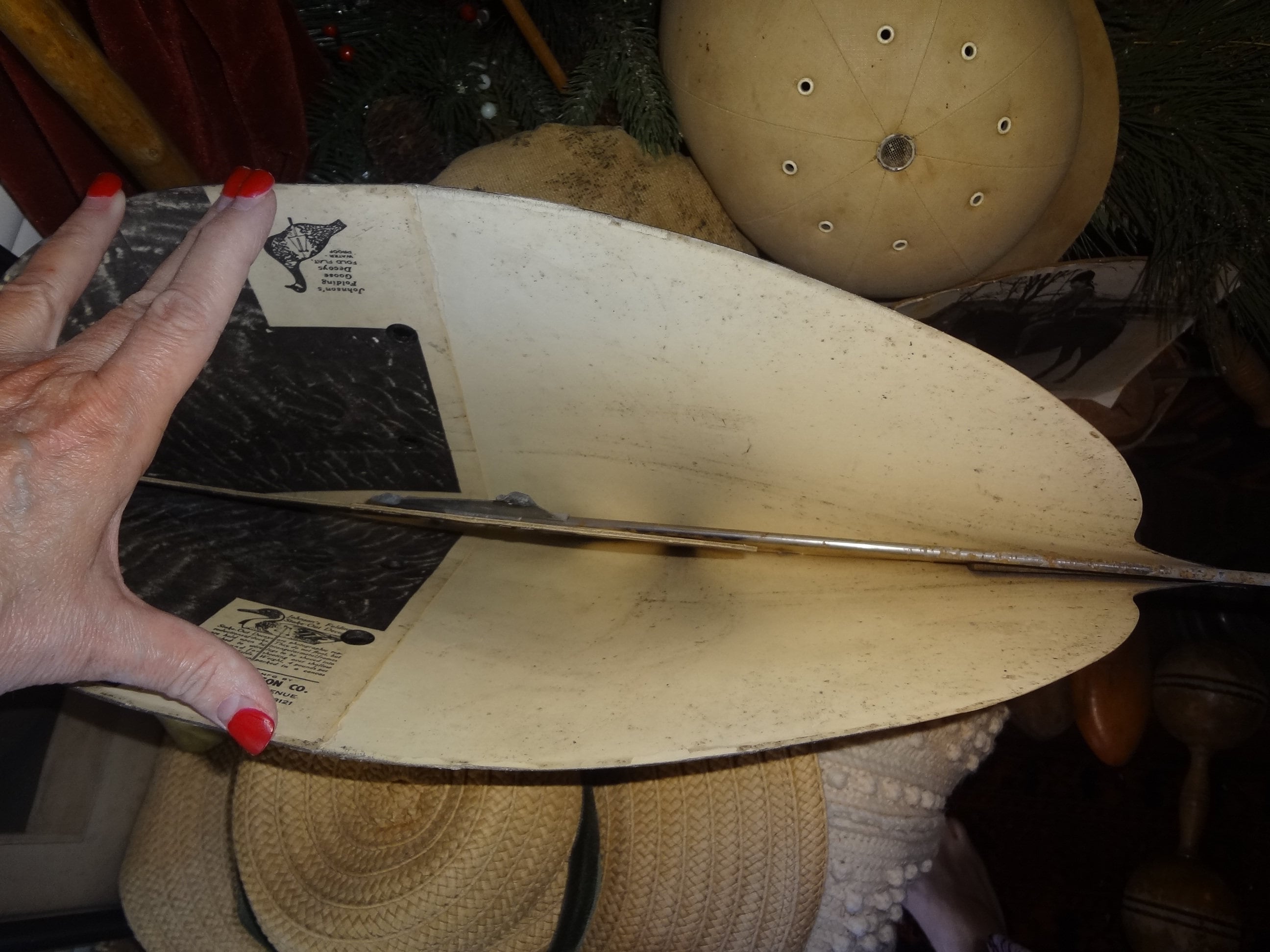 I LOVE GEESE! Barn Find Waxed Cardboard Goose Decoy With Metal Stand ...