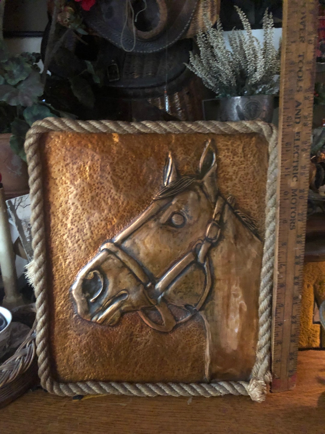 VINTAGE COPPER Embossed HORSE Plaque, Boy-scout Camp Art - Etsy