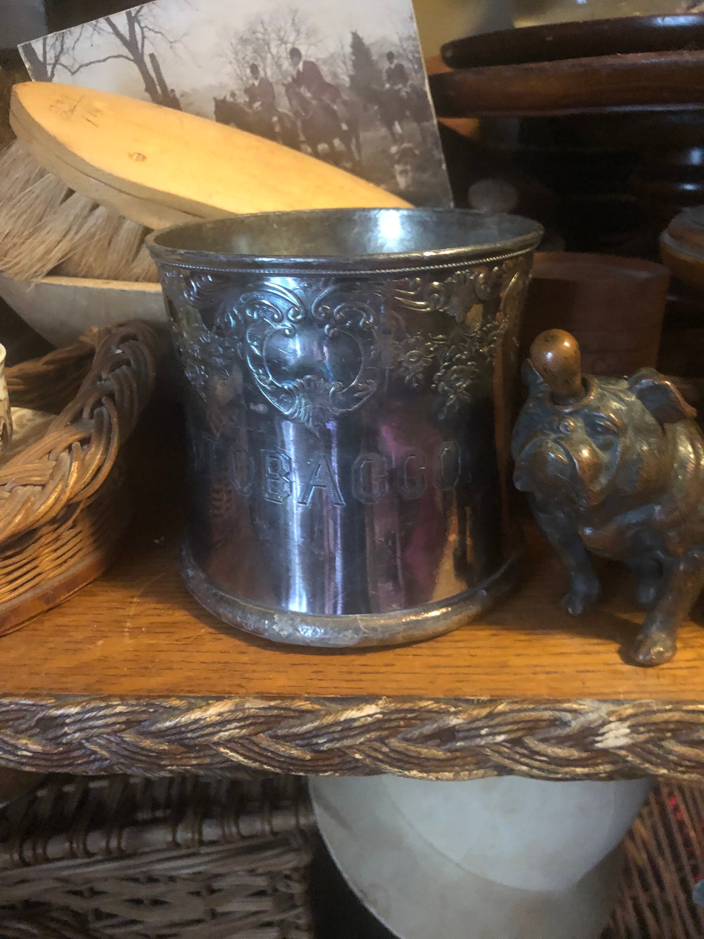 Fabulous Chippy Silver Plate Tobacco Container…the Barbour Silver ...
