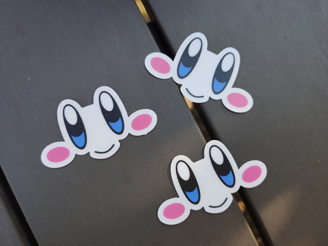 Set of 3 Kirby Face Sticker Transparent - Etsy