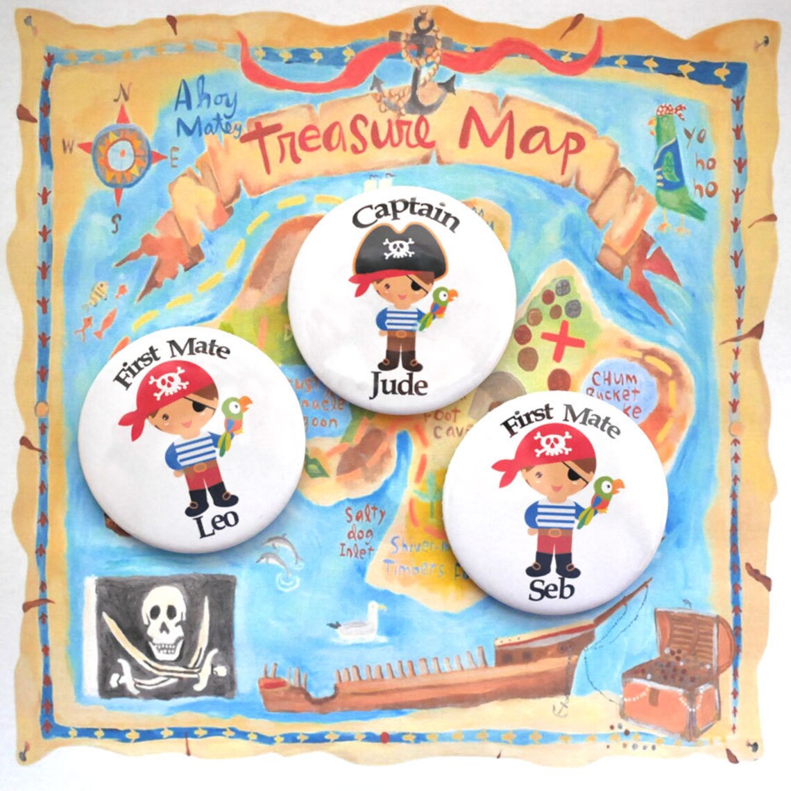 Personalised Pirate Badge Pirate Captain Pirate Party - Etsy UK