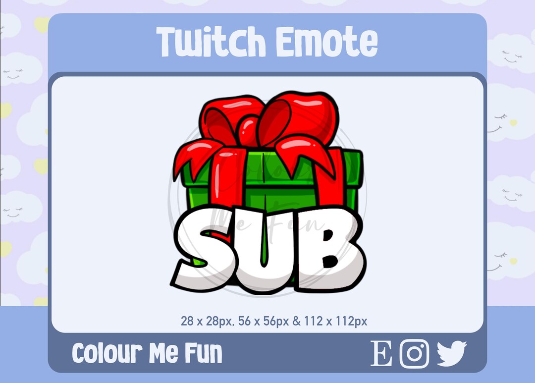 Christmas Gift Sub Twitch Emote | Cute Twitch Subscriber Emote | Gifted ...