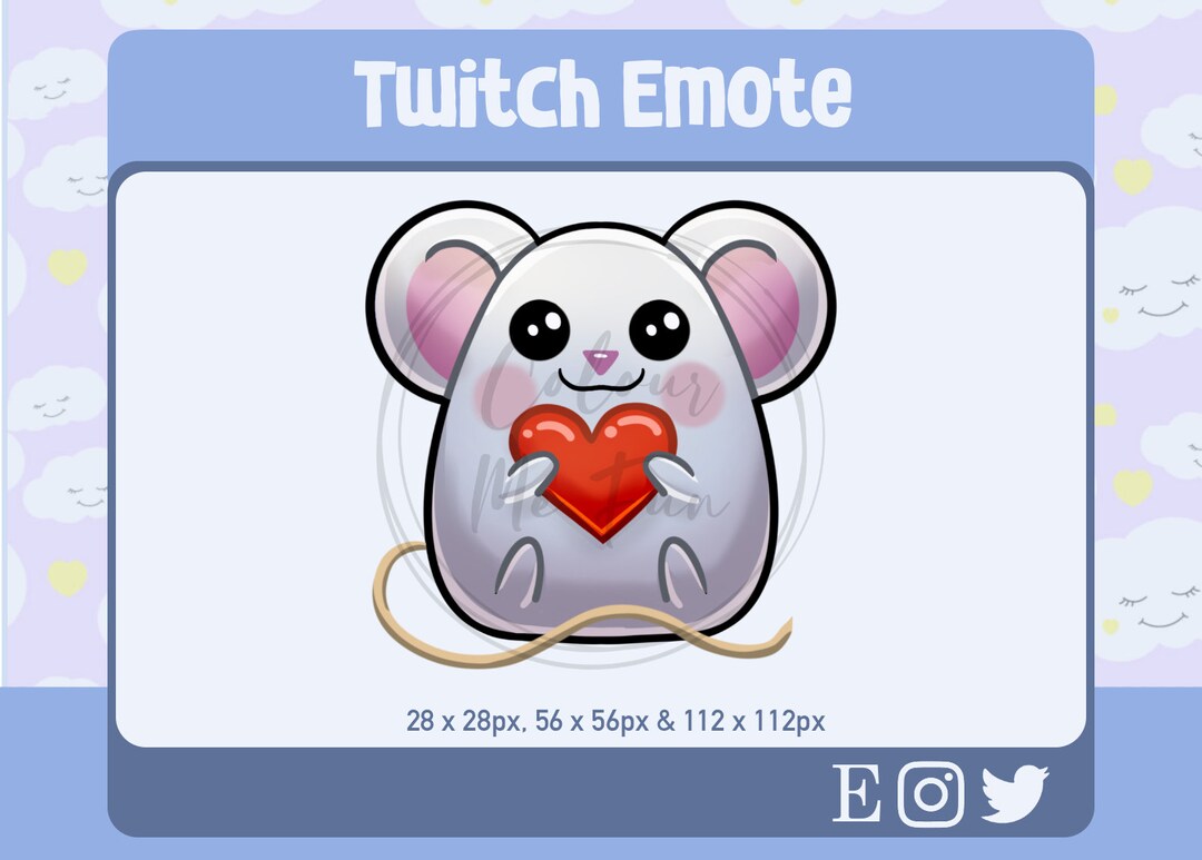 Mouse Love Twitch Emote Twitch Emotes Discord Emotes Streamer Streaming ...