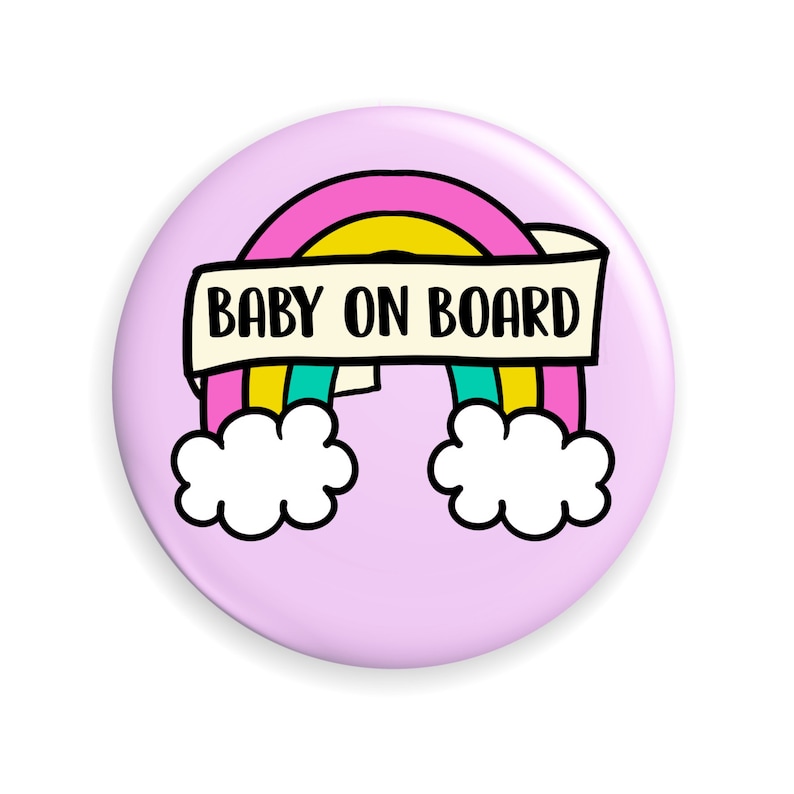 Baby on Board Button Badge - Pregnancy Announcement - Baby Shower Gift ...
