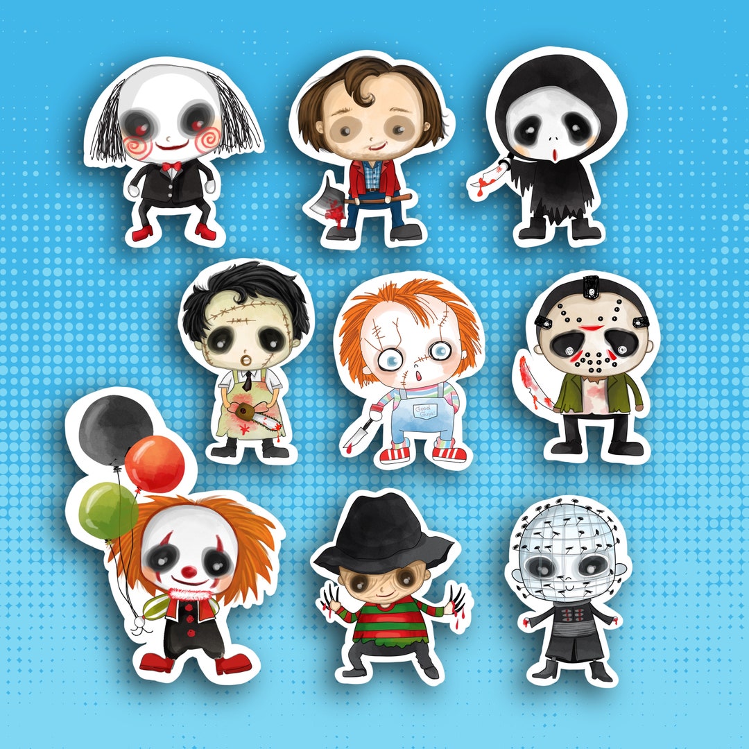 Horror Villain Sticker Set 1 Halloween Sticker Pack - Etsy