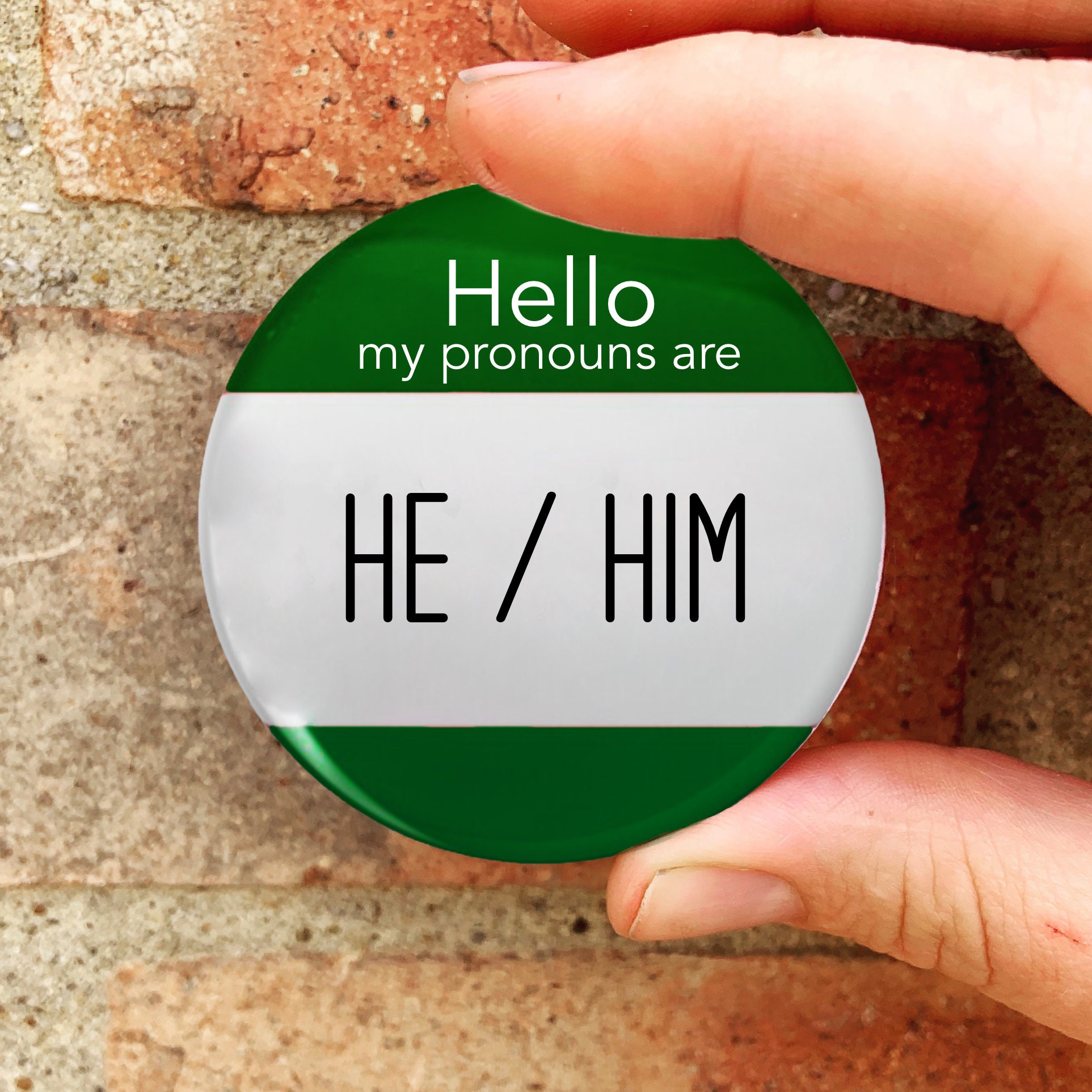 Pronouns Pin He/Him Pronoun Badge Nonbinary pin | Etsy