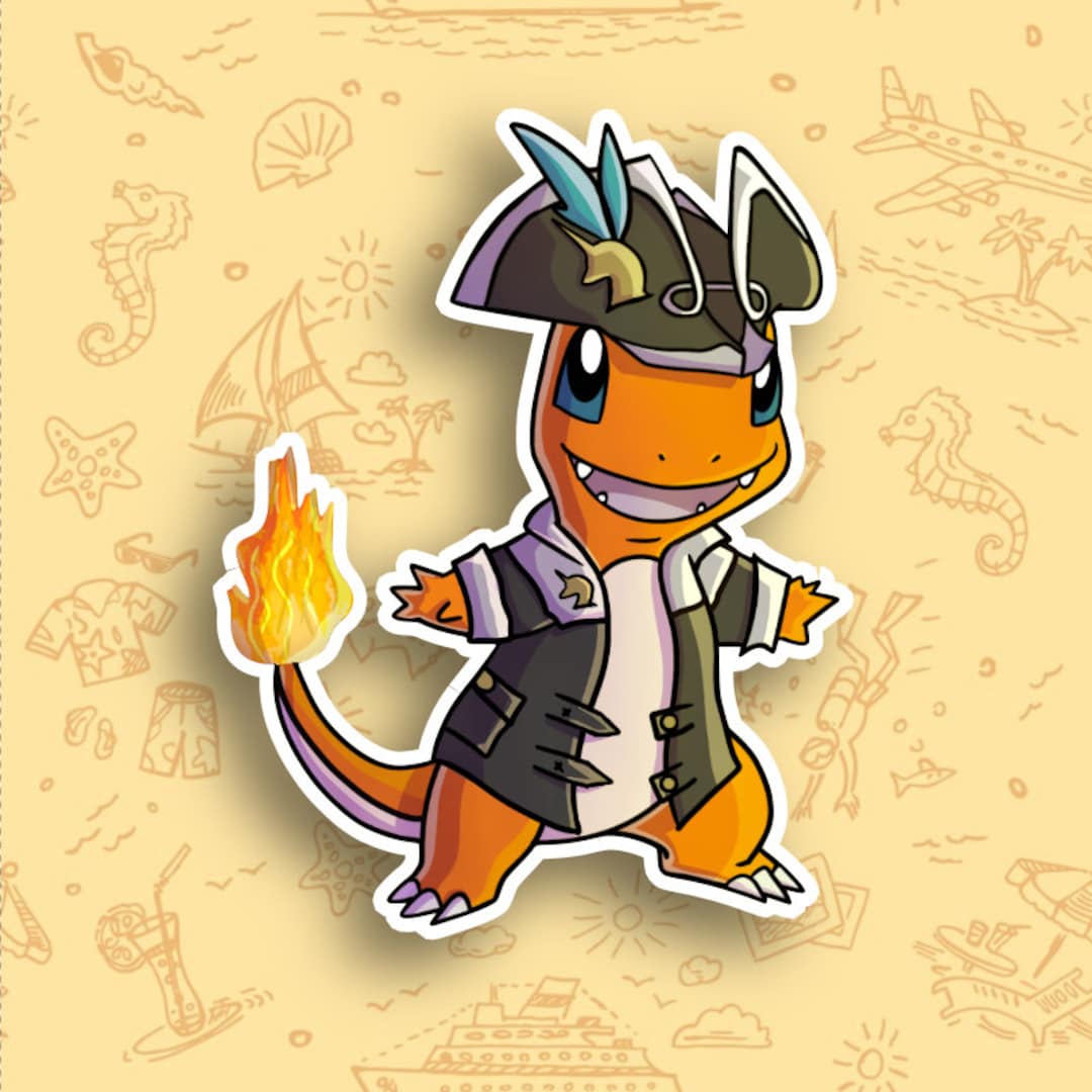 Charmander Pirate Pokemon Vinyl Sticker - Etsy