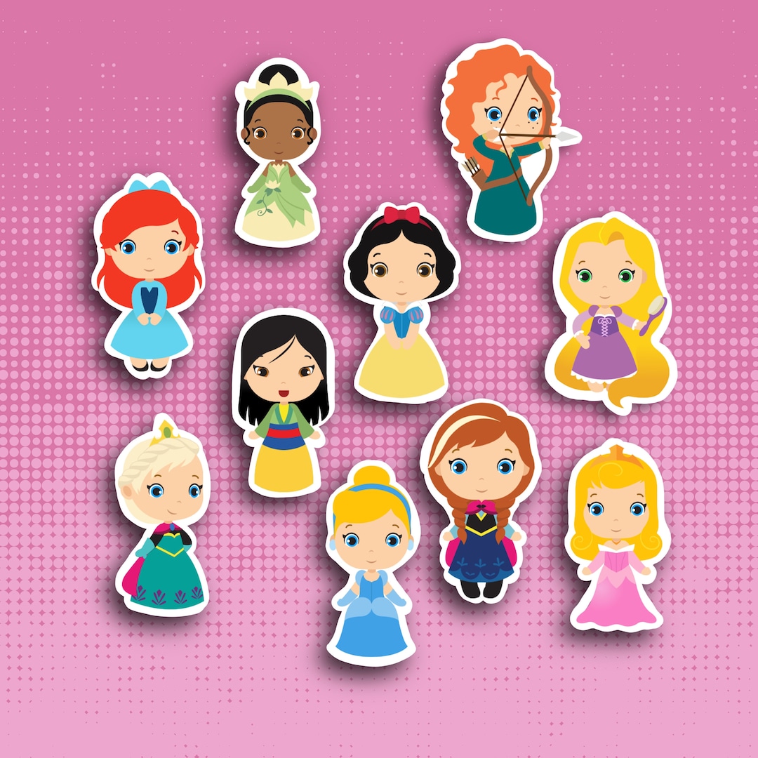 Kawaii Princess Sticker Set 1 - Cute Princess Sticker Pack - Etsy