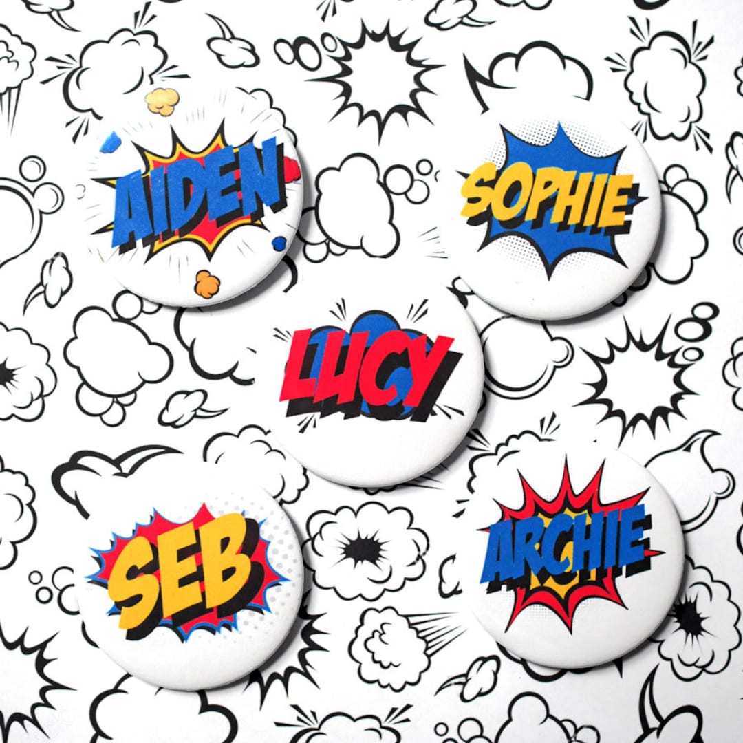 Personalised Superhero Badge - Children's Party Favour - Etsy