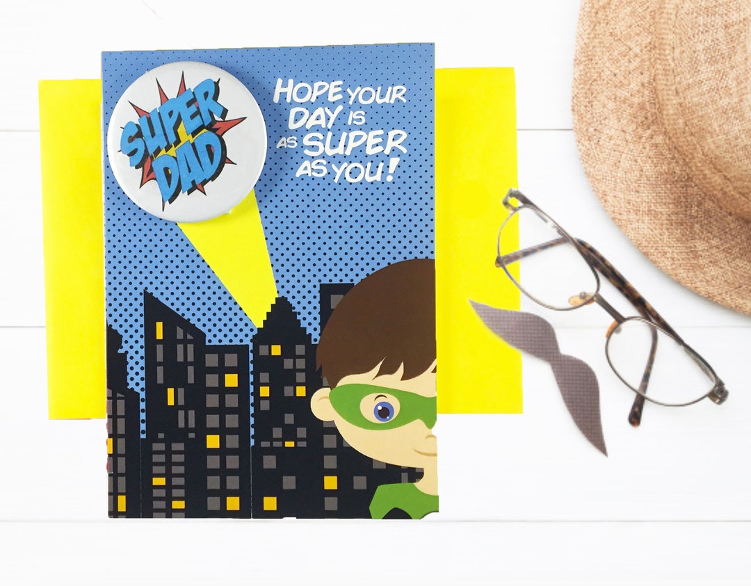 Father's Day Card Card for Dad Superhero Card Dad Card First Fathers ...